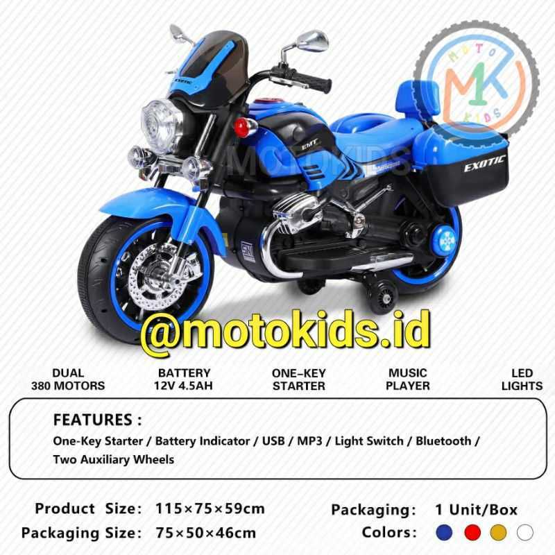 Jual Motor Aki Anak HARLEY Motokids 12V Mainan Anak Motor Aki EMT 2208 ...
