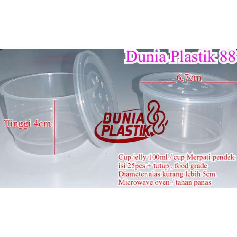 Jual isi25pc CUP JELLY 100ML cup jely merpati pendek wadah saji puding ...