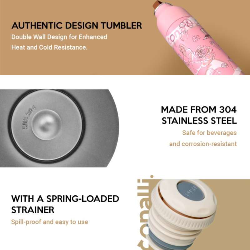 Jual Tumbler Termos 500ml Botol Air Minum Vacuum Tumbler Pink Tahan ...