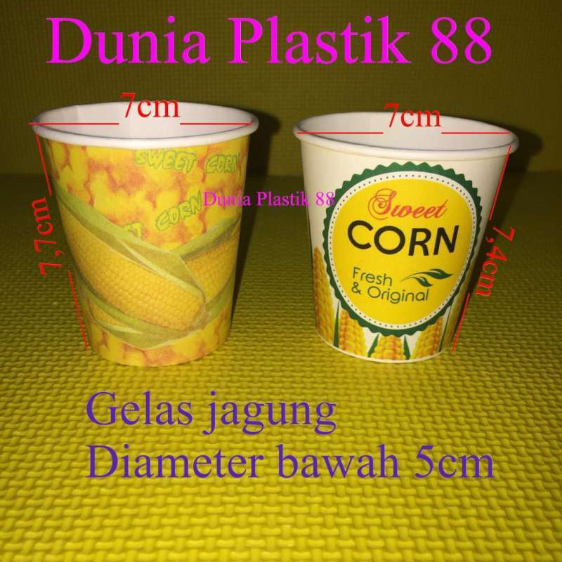 Jual 50pc 6,5oz Gelas Kertas Paper Cup Gambar Jagung Susu Keju Jasuke ...