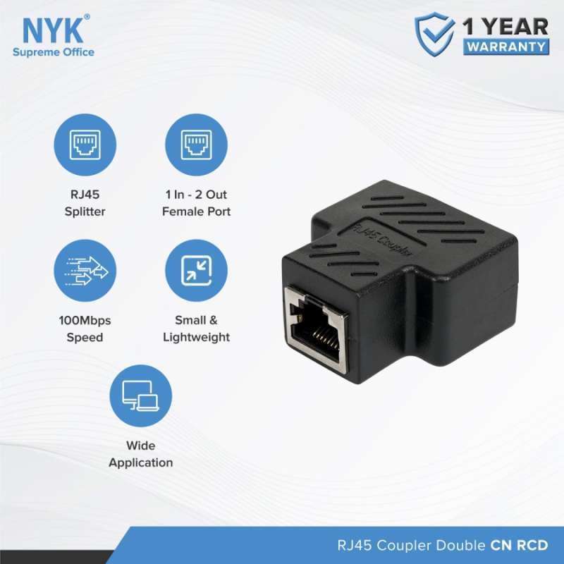 Jual Barel Double Rj45 Nyk Metal Coupler Female Rj45 - Lan 1 Ke 2 Di ...