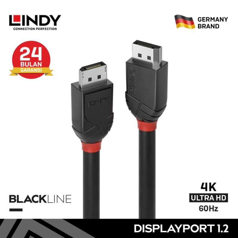 Jual LINDY 3M Kabel DisplayPort DP 1.2 to Display Port 4K Cable Black ...