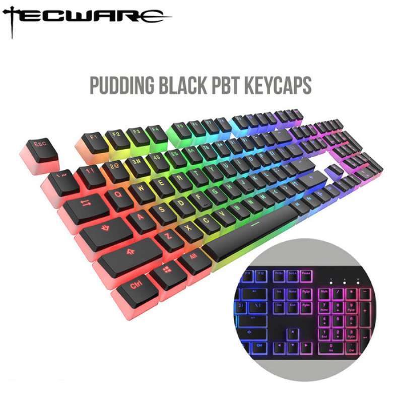 Jual TECWARE PBT PUDDING BLACK KEYCAP SET FOR MECHANICAL KEYBOARD di ...