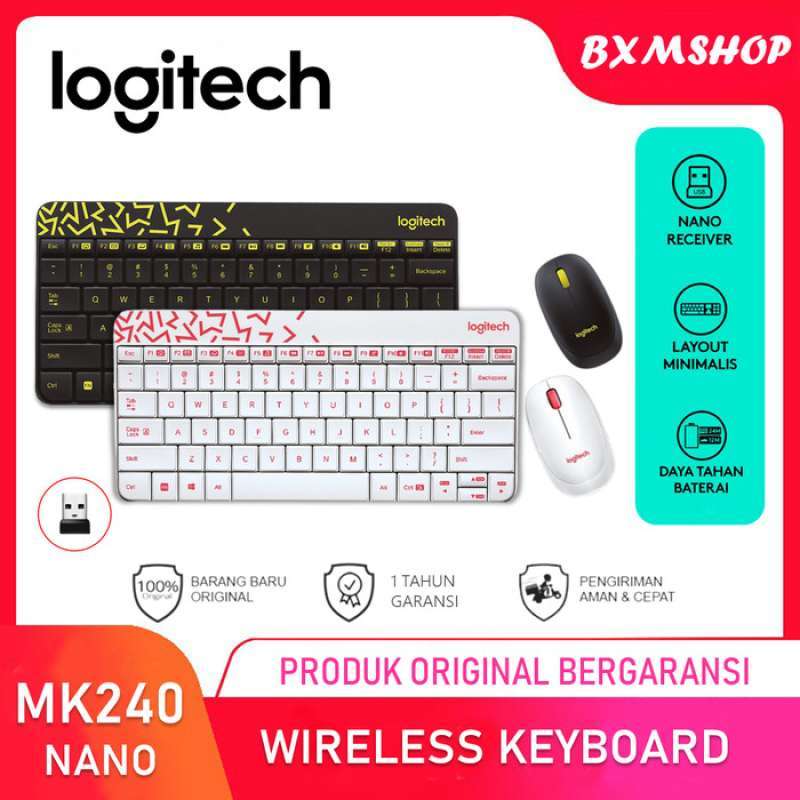 Jual Logitech MK240 Combo Wireless Mouse Keyboard / MK 240 nano ...