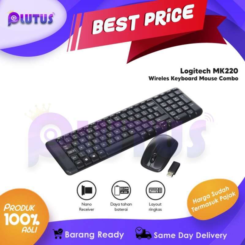 Promo Logitech Mk 220 Wireless Combo Keyboard Mouse Mk220 Diskon 23 Di Seller Indah Komputer