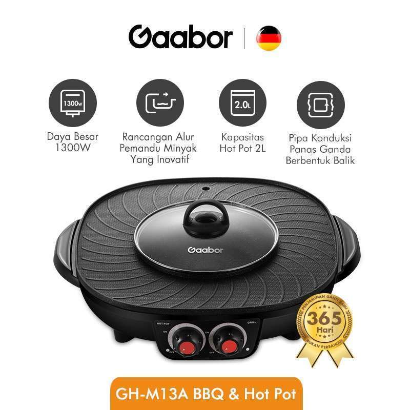Jual Gaabor GH-M13A Electric BBQ & Hotpot 2in1 Panci Shabu/Panggang ...