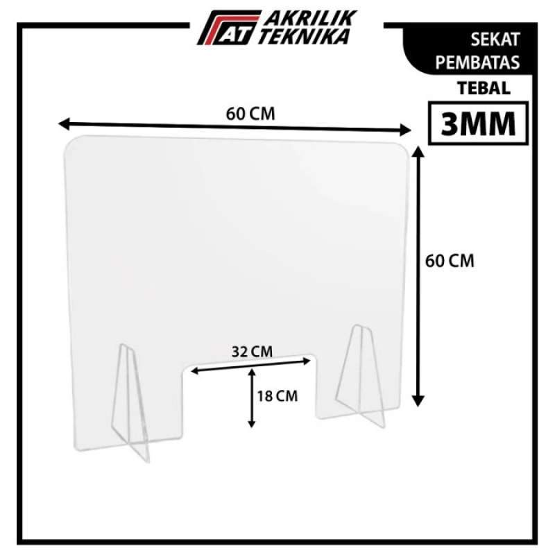 Promo Partisi / Sekat / Pembatas Meja Akrilik Table Divider 60 X 60 X ...