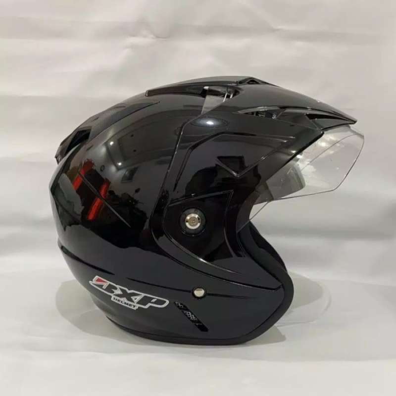 Promo Helm Motor Half Face Jp 7 Sni Dewasa Polos Hitam Glossy (Double ...