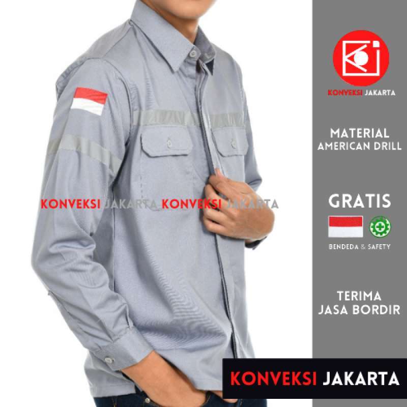 Jual Baju Wearpack Kemeja Safety K3 Proyek Tambang Lengan Panjang ...