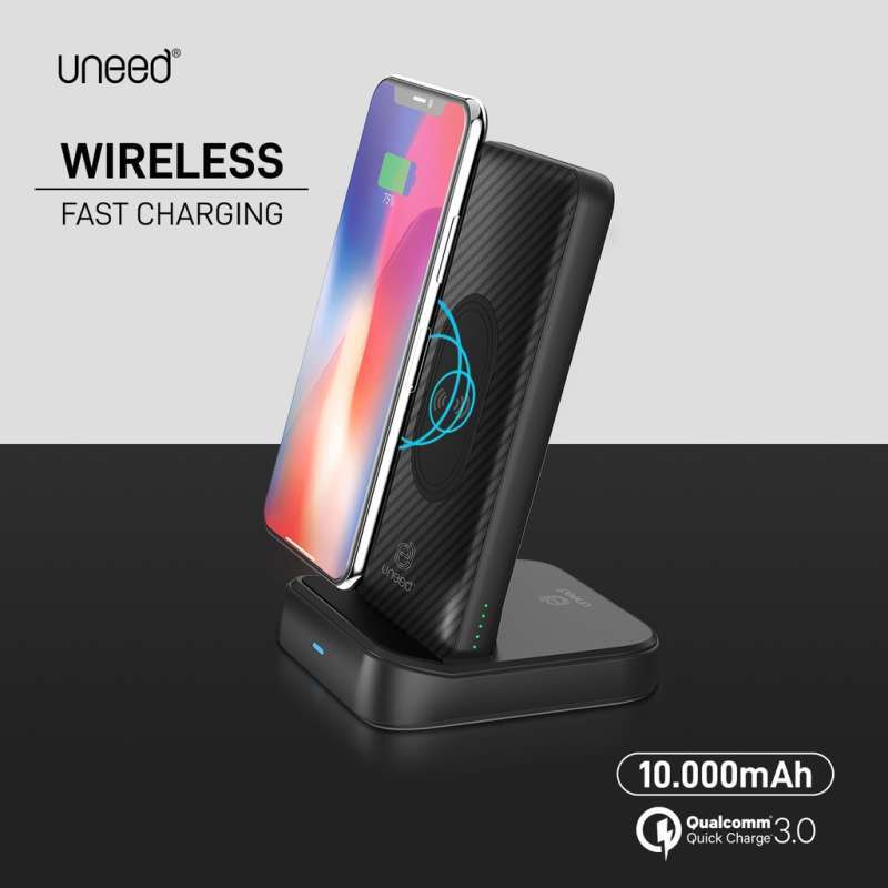 Promo UNEED QiBox K10 Powerbank 10000mAh Fast Wireless Charging with ...