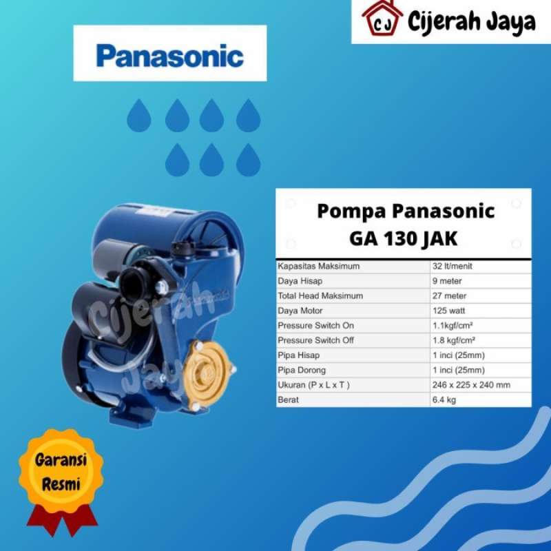 Promo Pompa Air Sumur Dangkal Panasonic Ga-130 Jak Otomatis ...