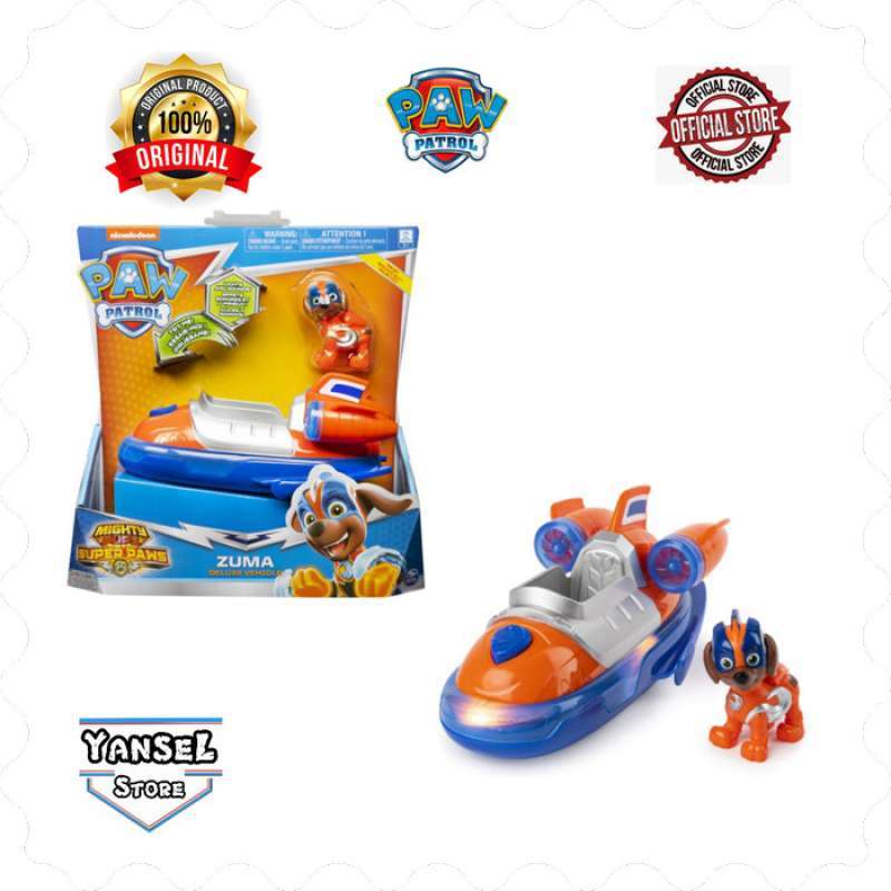 Promo Paw Patrol Mighty Pups Super Paws Zuma Deluxe Vehicle Diskon 23