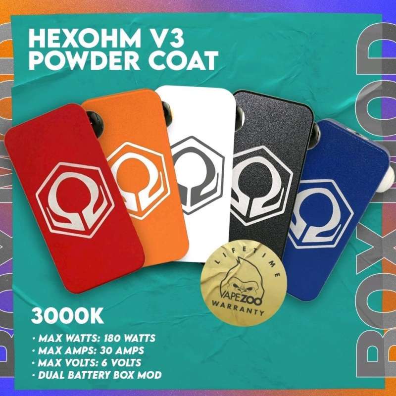 Jual Hexohm v3 powdercoat box mod 180W di Seller Jegeg Vape Bali ...