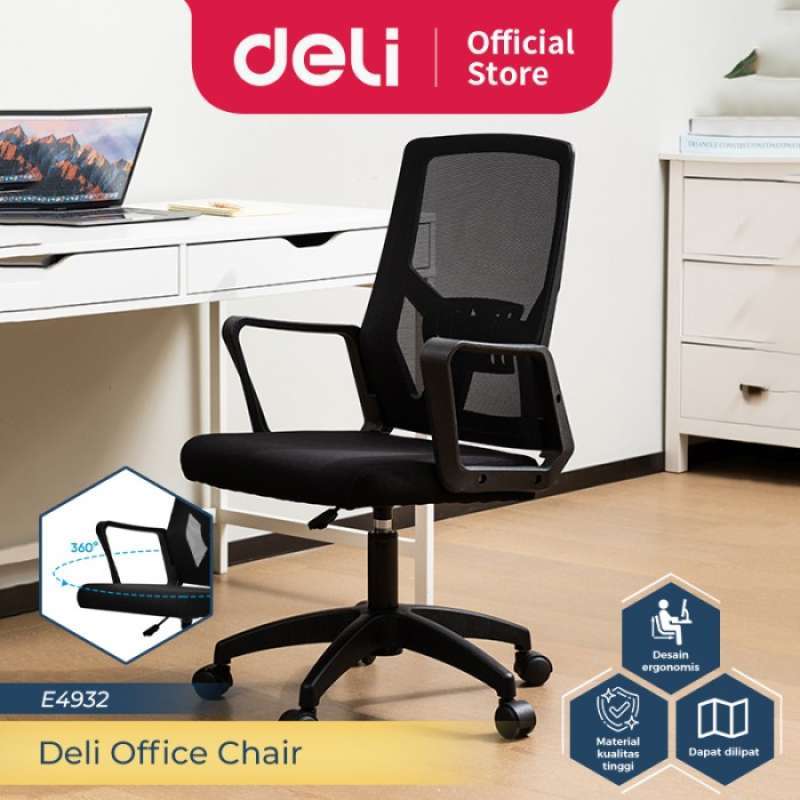 Promo Deli Office Chair / Kursi Kantor Kerja Bisa Dilipat 90 Derajat ...