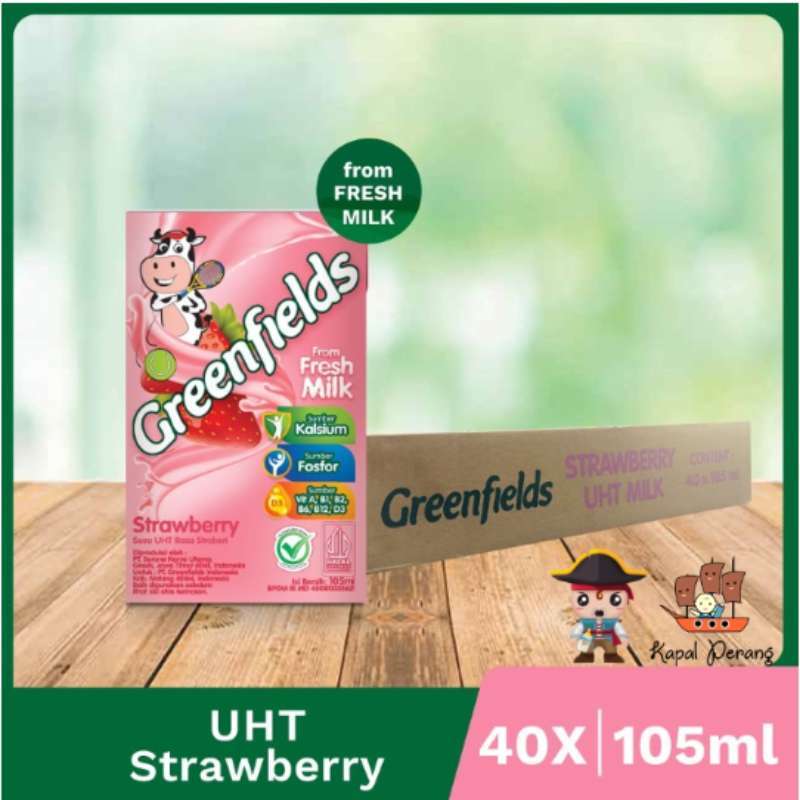 Jual Greenfields Susu Uht Strawberry 105 Ml - 1 Karton (40 Pcs) Di ...