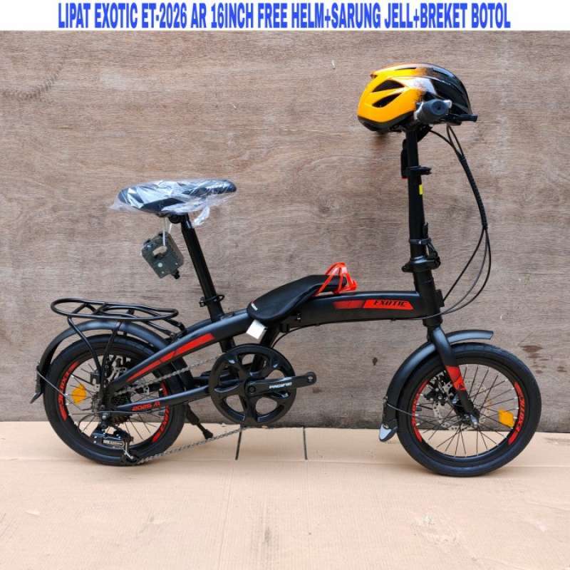Jual Sepeda Lipat Exotic Et-2026 Ar 16inch Free Helm+sarung Jell+breket ...