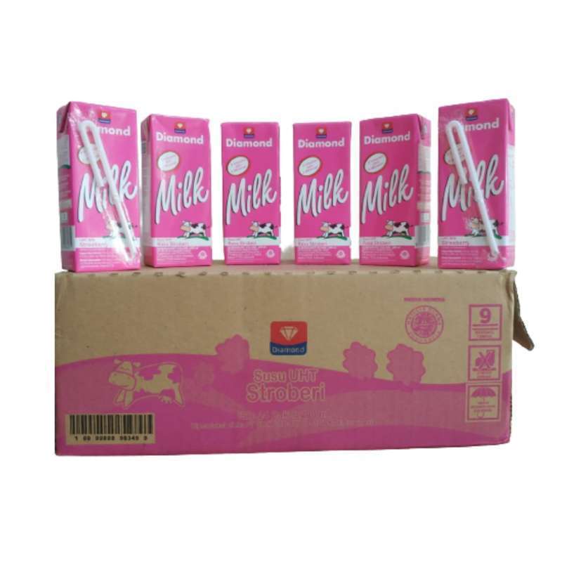 Jual Susu Diamond UHT Strawberry 200ml (1 karton isi 24pcs) di Seller ...
