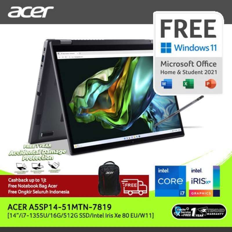 Acer Spire 5 Spin 14 - 🔥 Harga & Spesifikasi Terbaru Januari 2026