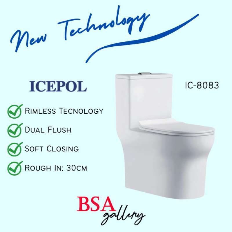 Jual Kloset Monoblok Rimless Icepol Ic 8083 / Kloset One Piece Soft Closing Di Seller Bsa ...