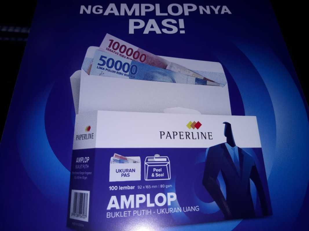 Promo Amplop Putih Polos 92mm X 165mm Pas Uang Paperline Banknote ...