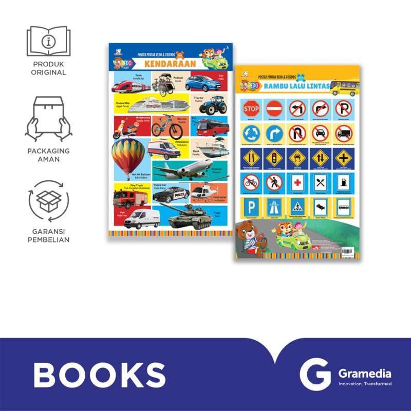 Jual Opredo 2 in 1 Poster Pintar Redo & Friends - Kendaraan & Rambu ...