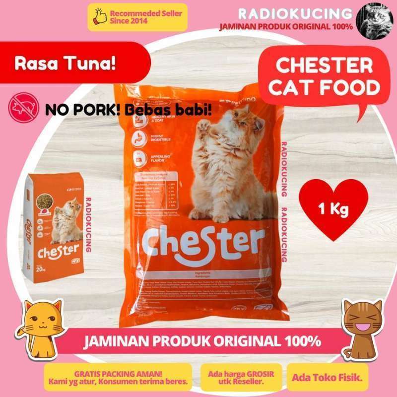 Jual CHESTER Cat Food TUNA 1 Kg Makanan Kucing di Seller radiokucing ...