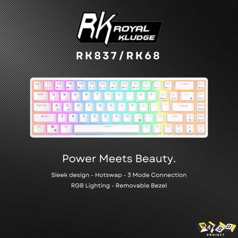 Jual ROYAL KLUDGE RK68 Mechanical Keyboard | 65% Layout | Hotswap | 3 ...