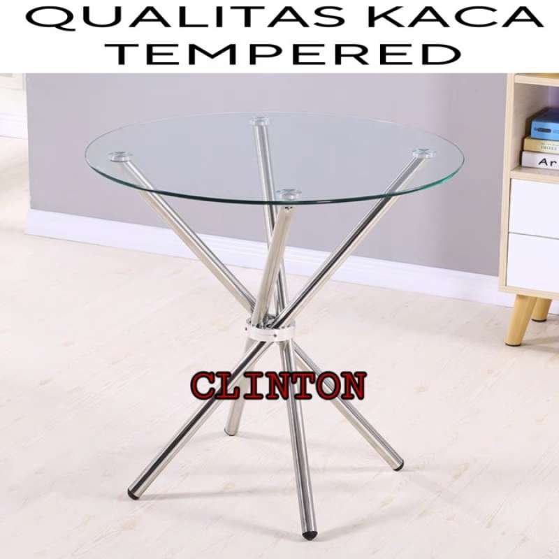 Jual Meja Kaca Bulat Meja Pameran Meja Makan Meja Tamu Meja Cafe Meja ...