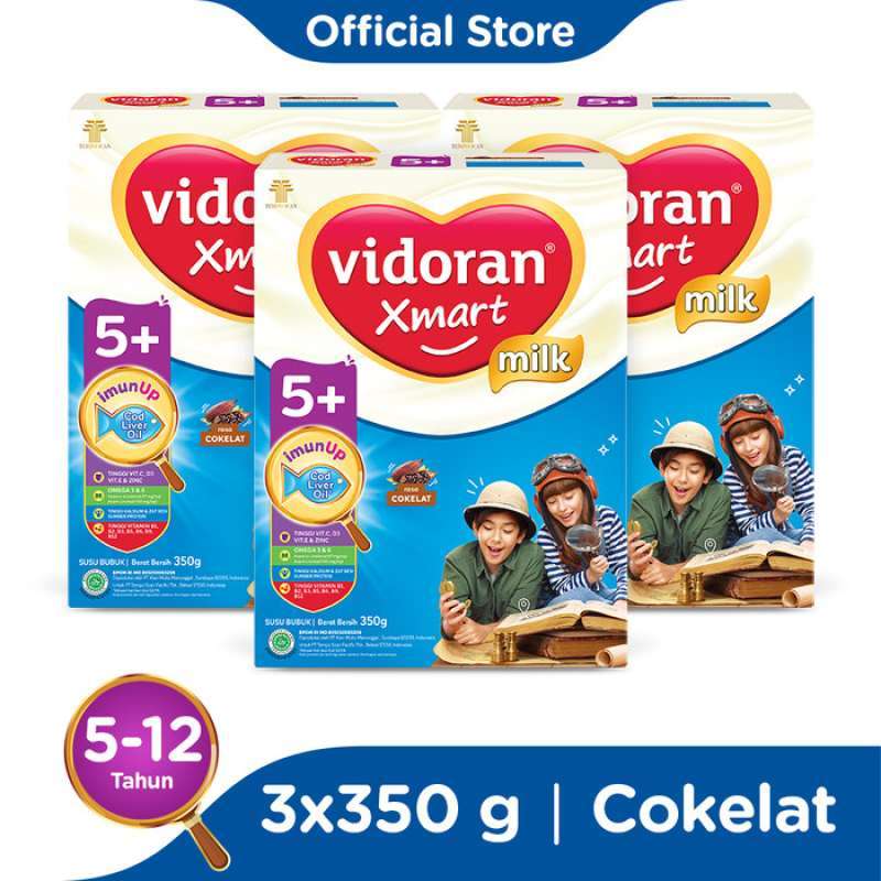 Promo Vidoran Xmart 5+ Cokelat 350Gr Susu Formula Anak 5-12 Tahun - 3 ...
