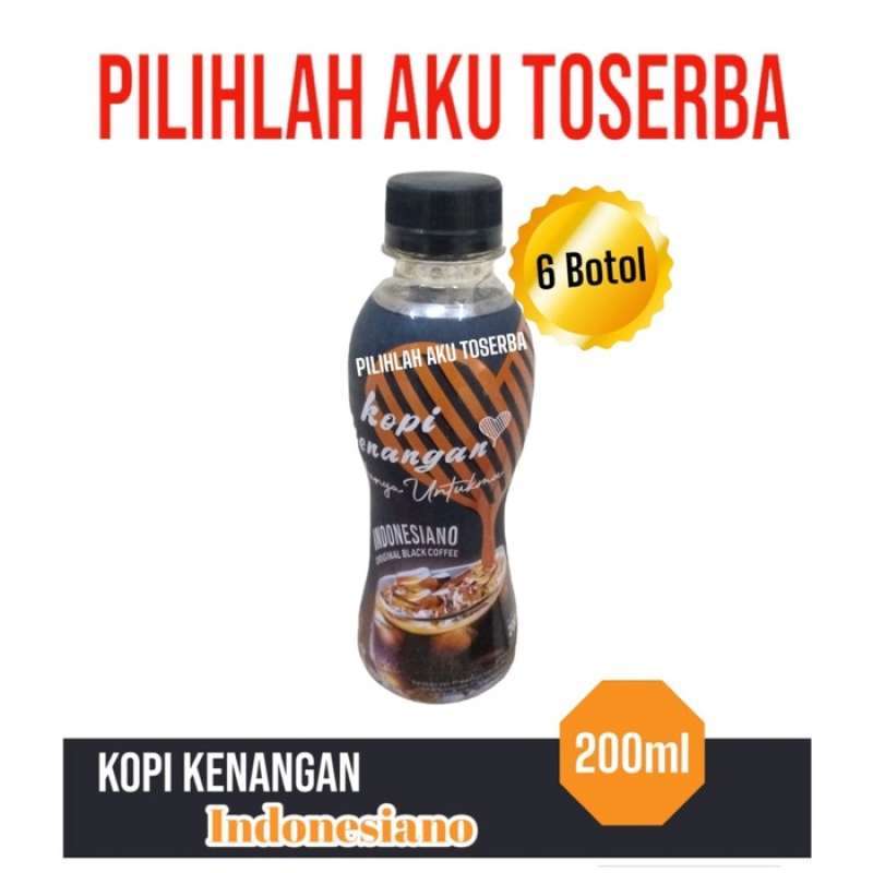 Promo Kopi Kenangan Indonesiano Black Coffee 200 Ml - ( Harga 6 Botol ...