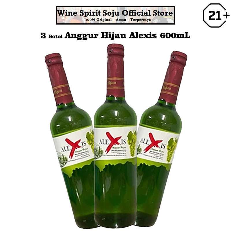 Jual Paket 3 botol Anggur Hijau Alexis 600ml di Seller Wine Spirit Soju ...