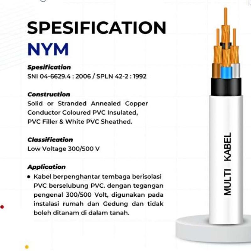 Promo Kabel Listrik Nym 2x1,5mm Merek Multi 50meter Diskon 23% Di ...