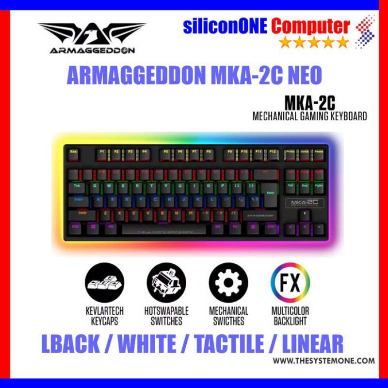 Jual Armaggeddon Mka-2c Neo Black/white Keyboard Mechanical Gaming Rgb ...