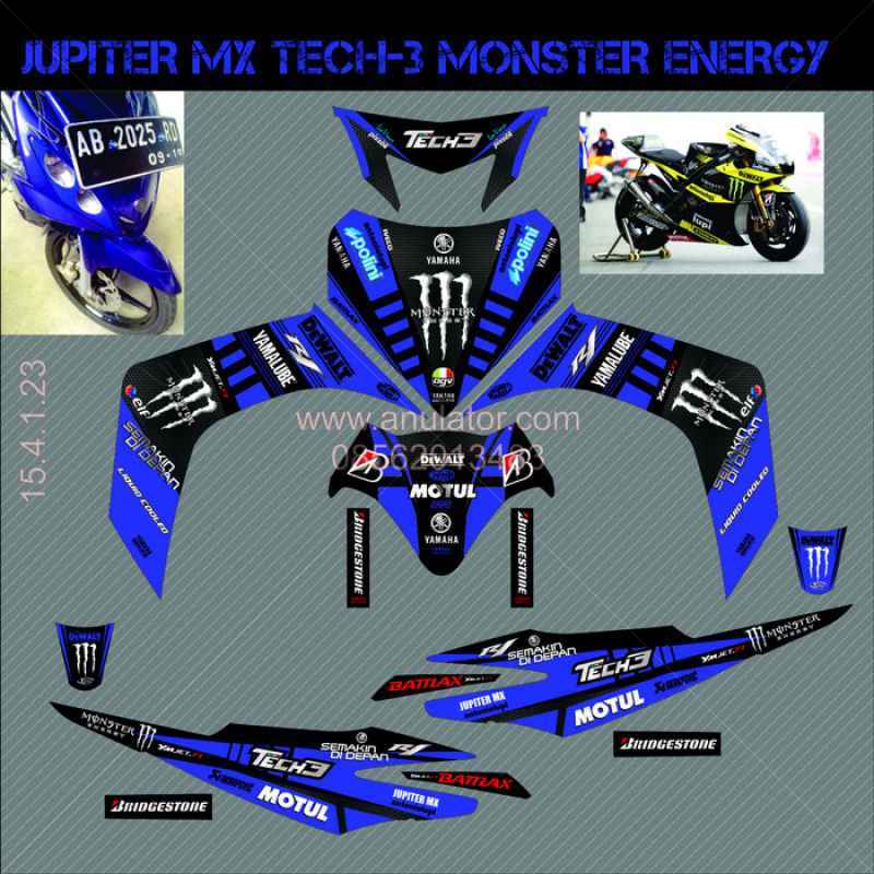 Promo Sticker striping motor stiker Yamaha Jupiter MX Blue Electric ...