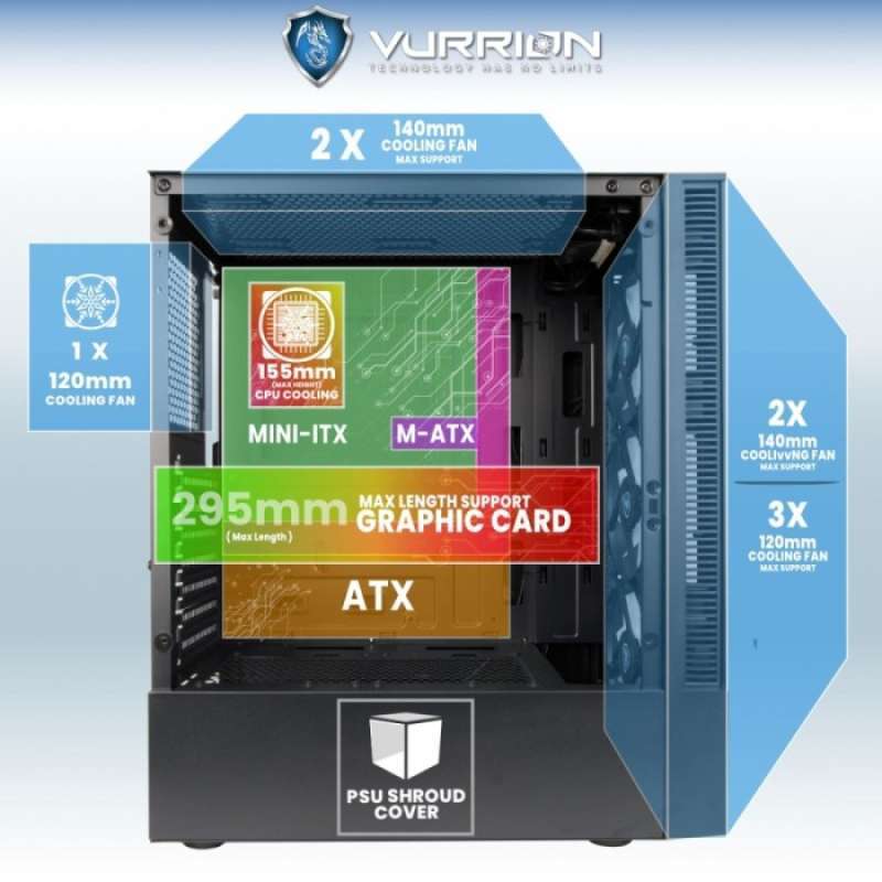 Jual Casing Gaming Vurrion Armour Shuriken - Led Front Unique Design Di ...