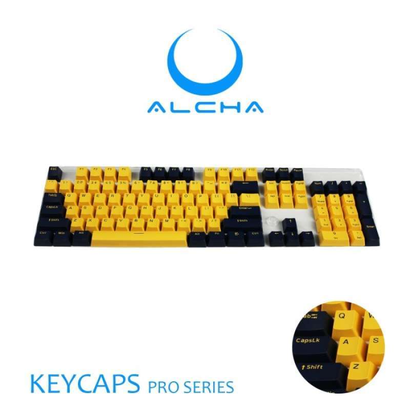 Promo Alcha Keycaps Pro Series Pbt Double Shot Oem Profile Yellow ...