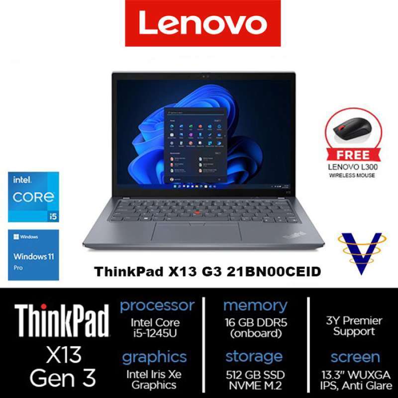 Jual Lenovo ThinkPad X13 Gen 3 (Intel) Core i5-1245U 16GB 512GB SSD W11Pro di Seller VORTEXINDO ...