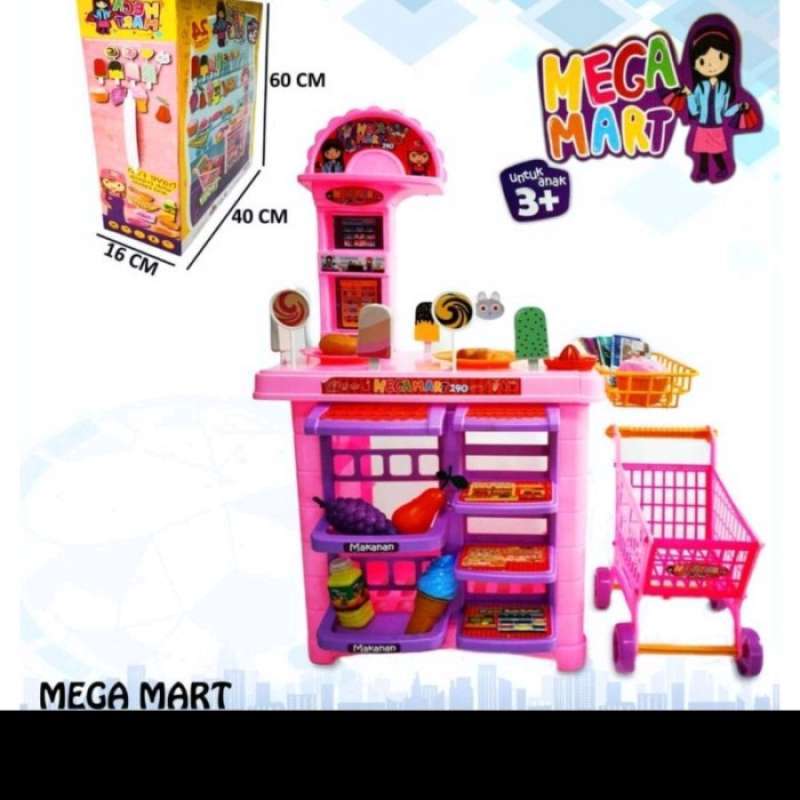 Jual Mainan Anak Market Play Set Kasir Kasiran Lengkap Dengan Trolly ...