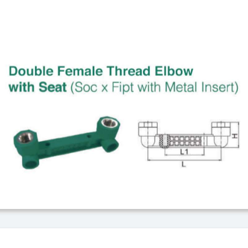 Promo Double Female Thread Elbow - Ppr - 25 X 1/2 Mm - Lesso Diskon 33% ...