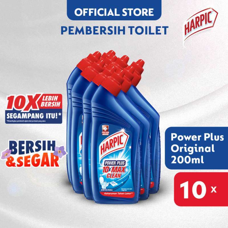 Promo Harpic Power Plus 10X Max Clean Original 200Ml X10 Diskon 23% di Seller Sari Djaya Store ...