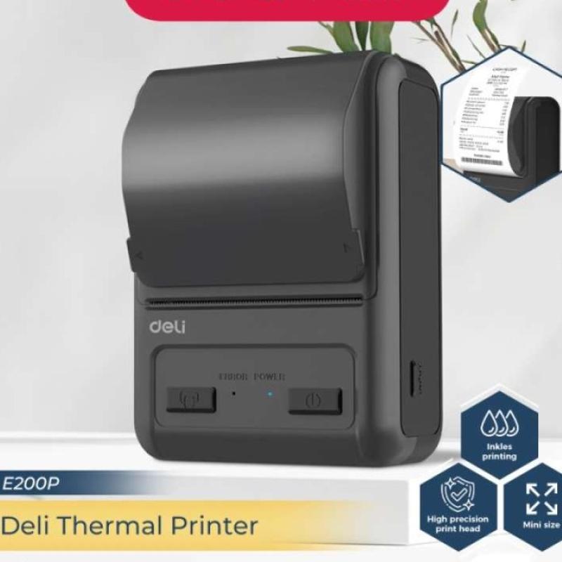 Promo Deli Portable Thermal Printer Mesin Pencetak Struk Kasir E200P ...