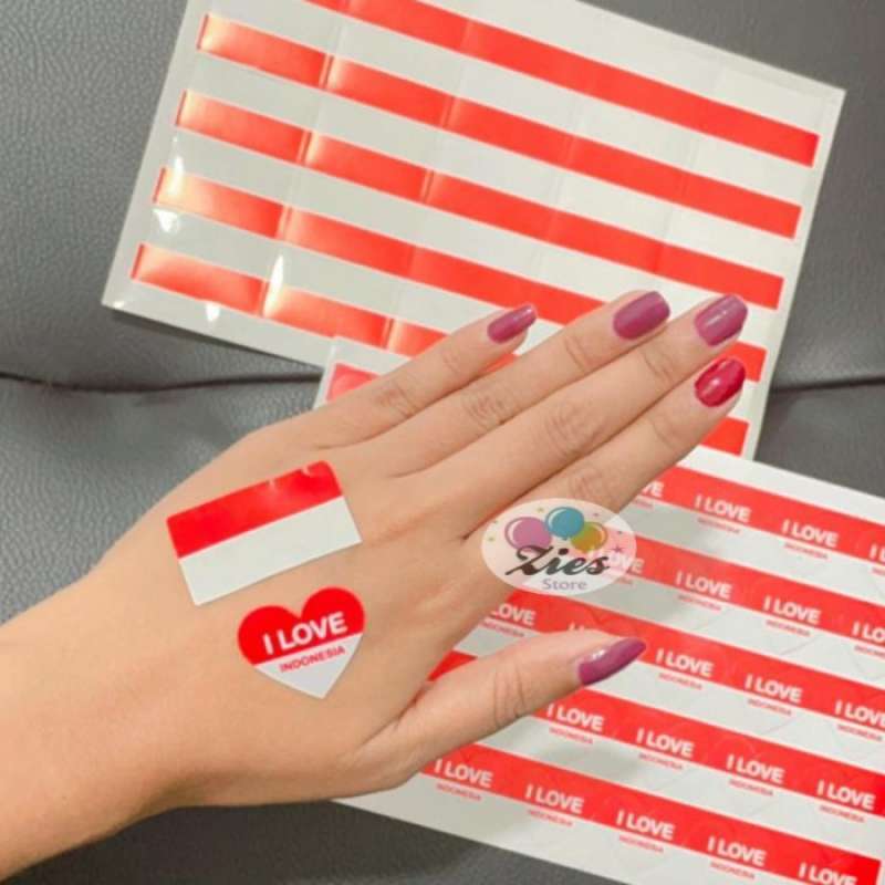 Promo sticker pipi merah putih / stiker bendera Dirgahayu Hut Ri ...