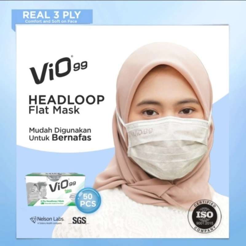 Jual masker medis 3 ply vio 99 earloop isi 50 - kemenkes di Seller ...