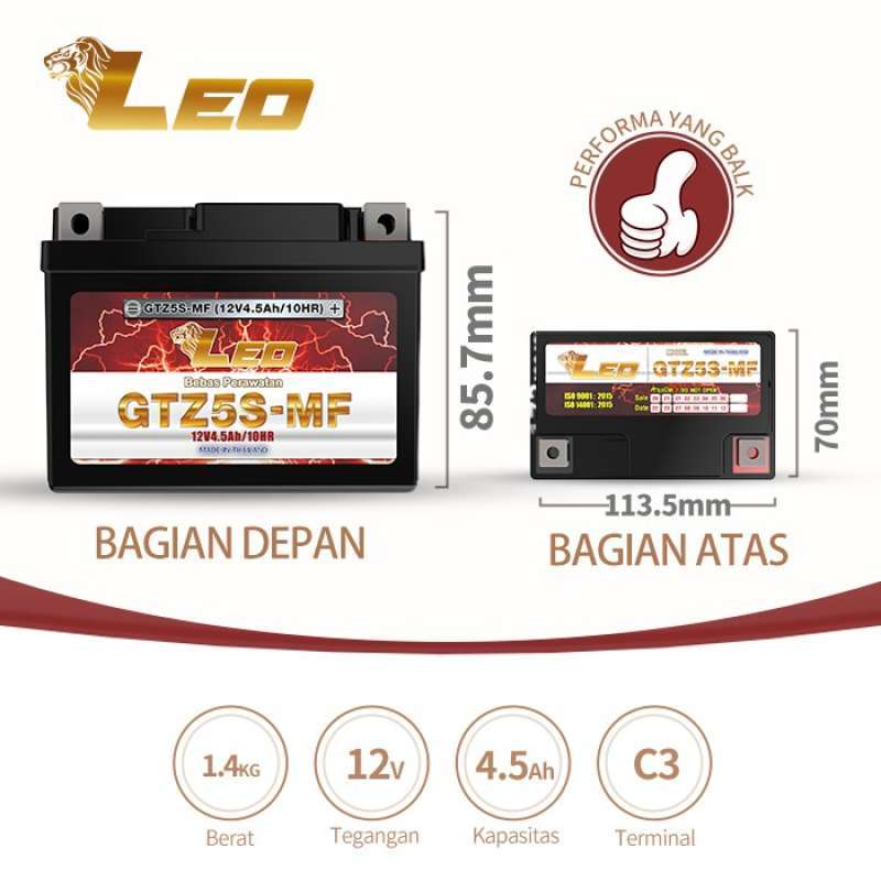 Promo Aki Motor Yamaha Vixion Nva Nvl, Xabre, Byson (4,5 Ah) Gtz5S Mf ...