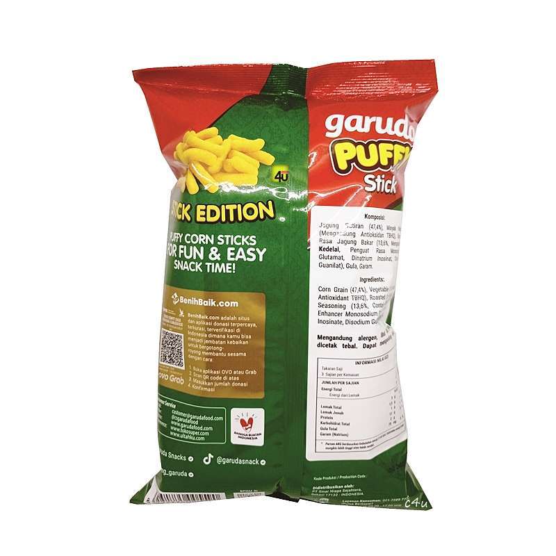 Jual Garuda PUFFY Stick - Snack Ekstrudat Jagung - 45 gr di Seller ...