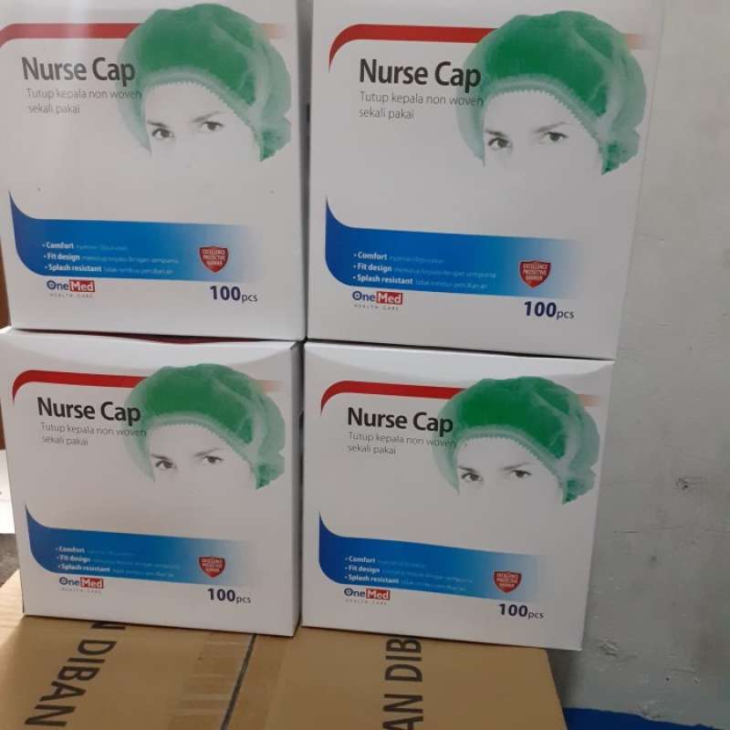 Jual Nurse Cap Onemed Topi Operasi Disposable Hair Net Penutup Kepala ...