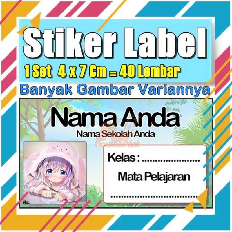 Jual Stiker Label Nama Buku Pelajaran Anak Sticker Karakter Hewan Lucu ...