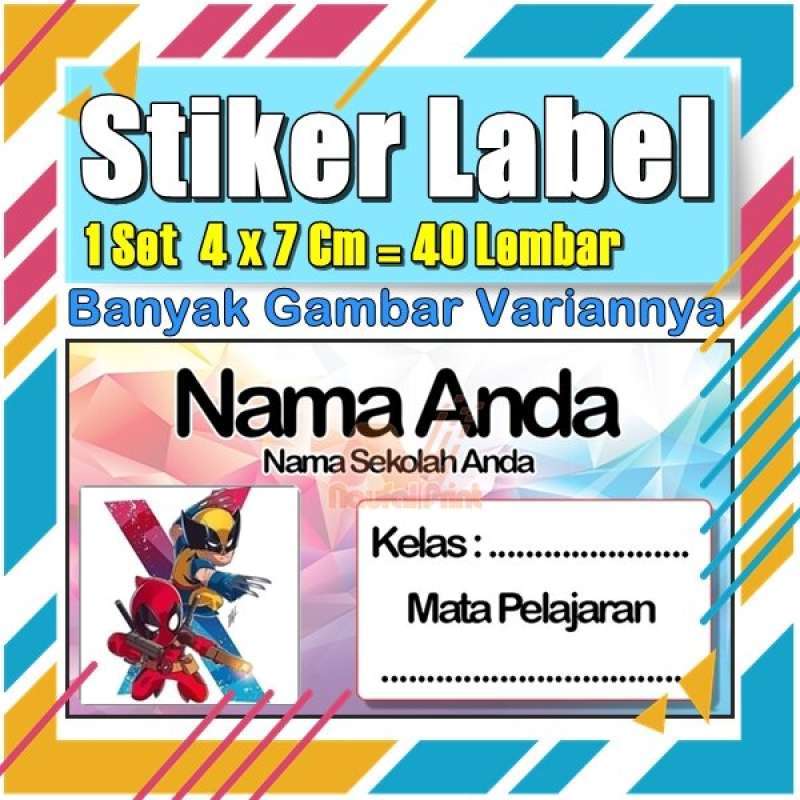 Jual Stiker Label Nama Buku Pelajaran Anak Sticker Karakter Hewan Lucu ...