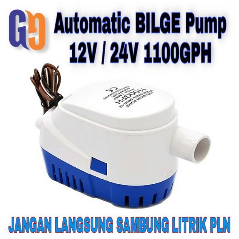 Promo Pompa Air Celup Bilge Automatic Otomatis 1100Gph 12V/24V ...
