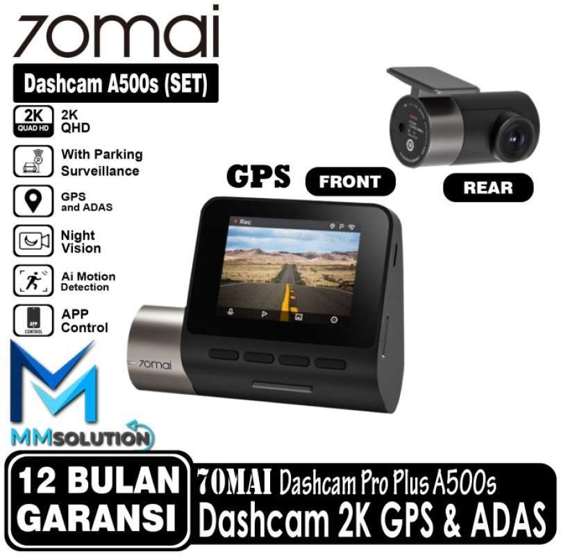 Promo 70mai Dash Cam Pro Plus A500s 1944p Gps Adas Set (front + Rear Camera) Diskon 23% Di ...